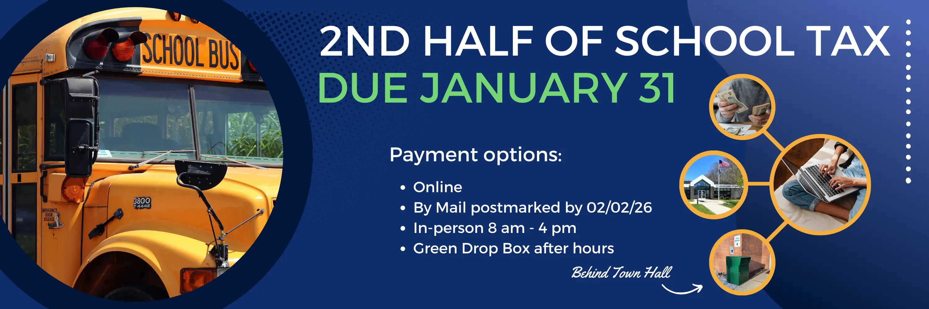 Second Half of School Taxes Due January 31, 2026 | Town of Yorktown, NY